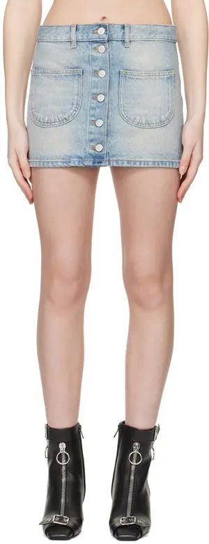 COURREGES Courrèges Multiflex Denim Mini Skirt - Gray