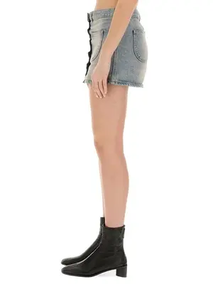 COURREGES Courrèges Multiflex Denim Mini Skirt - Gray