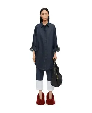 Loewe Chain-detailed Denim Shirt Dress