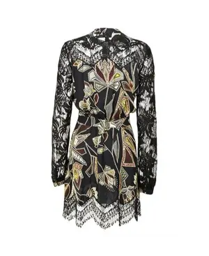 Just Cavalli Lace Long-sleeve Dress