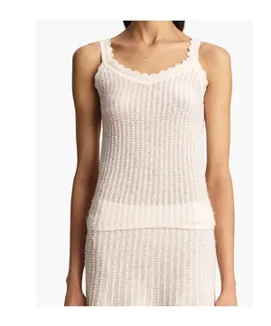 Khaite Ennio Scalloped Edge Knitted Tank - White