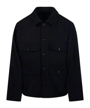 LEMAIRE Patch-pocket Long-sleeved Shirt Jacket - Black