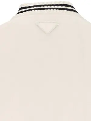 Prada Button-up Bomber Jacket With Embroidered Detailing - Ivory