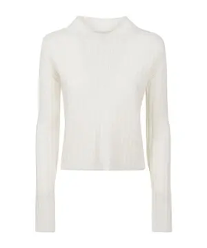 Max Mara Ribbed Knit Jumper With High Collar