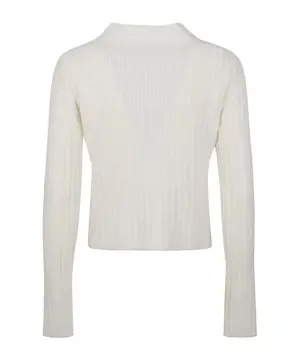 Max Mara Ribbed Knit Jumper With High Collar
