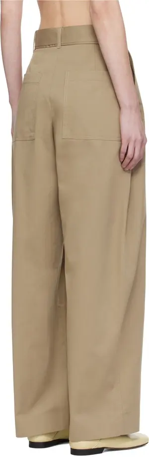 Studio Nicholson High Waisted Tailored Trousers - Nude