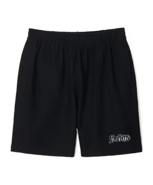 Burberry Flocked Logo Cotton Blend Shorts - Coal