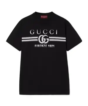 Gucci Logo Printed Jersey T-shirt - Black
