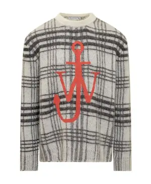 J.W.ANDERSON Jw Anderson Logo Intarsia-knit Checked Jumper