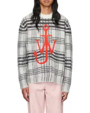J.W.ANDERSON Jw Anderson Logo Intarsia-knit Checked Jumper