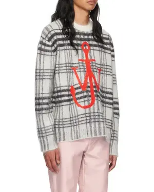 J.W.ANDERSON Jw Anderson Logo Intarsia-knit Checked Jumper