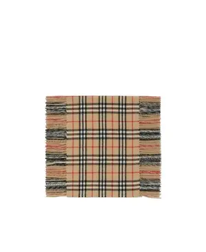 Burberry Checked Fringed-edge Scarf
