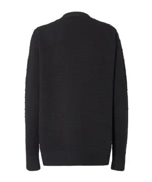 Fendi Oversized V-neck Wool & Cashmere Cardigan With Ff Motif