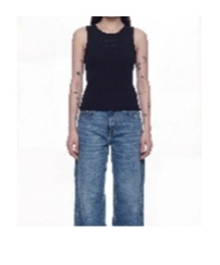 Celine Triomphe Ribbed Cotton Tank Top