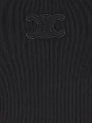 Celine Triomphe Ribbed Cotton Tank Top