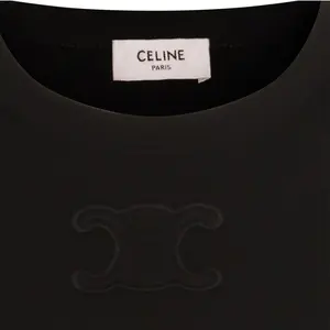 Celine Triomphe Ribbed Cotton Tank Top