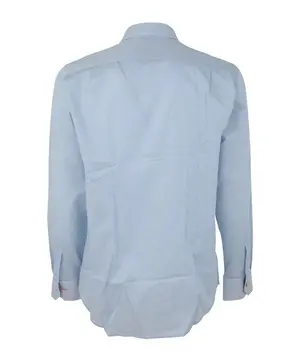 Paul Smith Striped Curved Hem Shirt - Blue