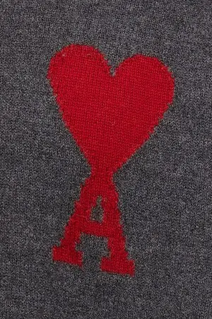 AMI Paris De Coeur Intarsia Knit Roll Neck Jumper