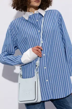 Mcm Himmel Shoulder Bag With Knotted Details - White