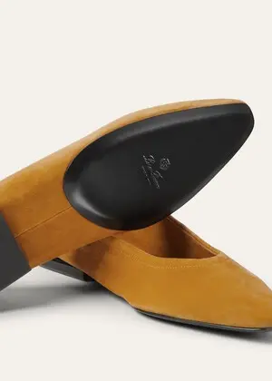 Loro Piana Primula Round Toe Slip-on Flats - Persimmon