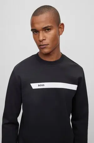 Hugo Boss Graphic Logo Striped Sweatshirt