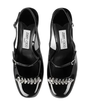 JIMMY CHOO Belinda Embellished Pointed Toe Slingback Pumps - Black