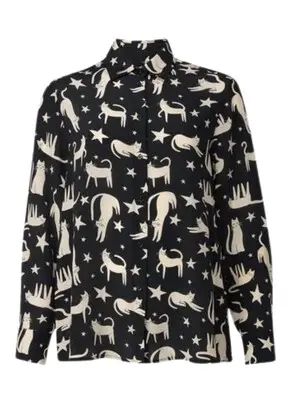 Max Mara Tabella All-over Patterned Blouse - Black