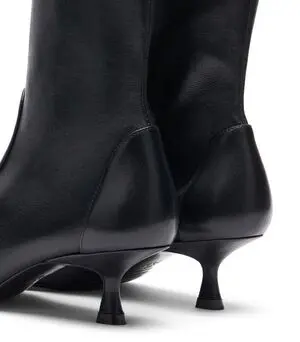 STUART WEITZMAN Pointed Toe Sculptural Heel Boots - Black