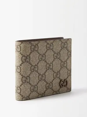Gucci Monogrammed Bifold Wallet - Beige/ebony