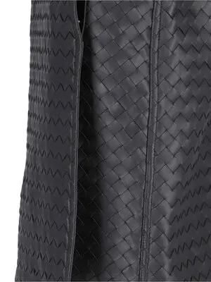 Bottega Veneta Intrecciato Leather Midi Skirt - Dark Chocolate