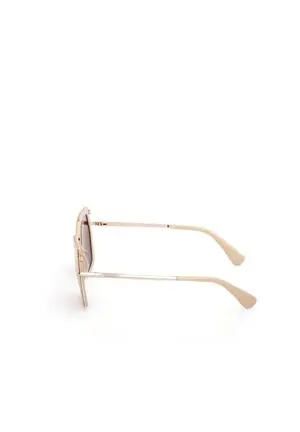 Max Mara Geometric Frame Sunglasses With Monogrammed Temples