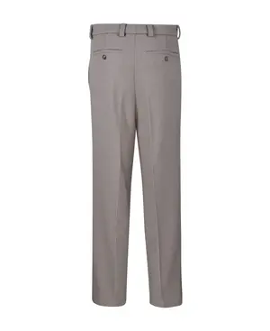 AMI Paris Straight-leg Pleat-detailed Trousers - Gray