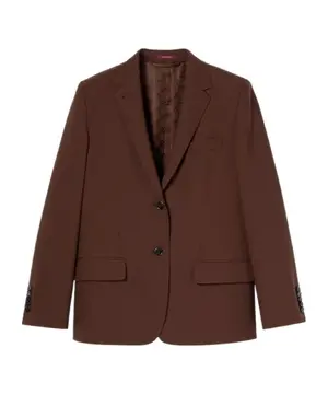 Gucci Single-breasted Wool-blend Blazer With Gg Lining