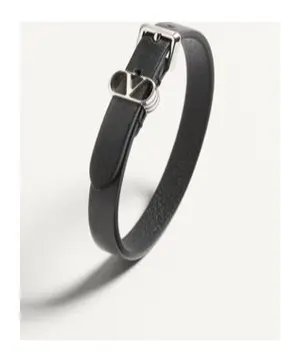 Valentino Garavani Vlogo Signature Buckled Leather Bracelet - Black