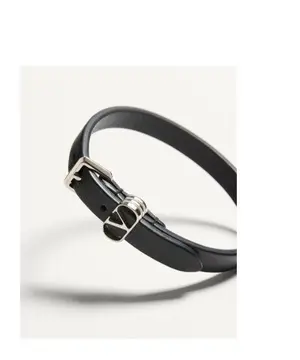 Valentino Garavani Vlogo Signature Buckled Leather Bracelet - Black
