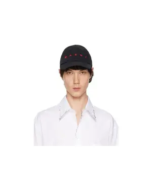 Marni Logo Embroidered Baseball Cap - Black