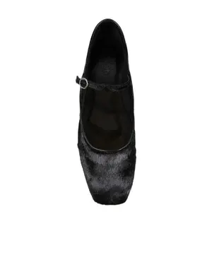 AeydĒ Mary Jane Pony Hair Strap Ballet Flats