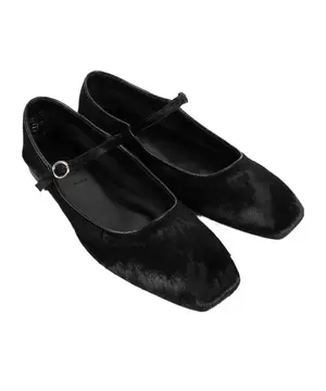 AeydĒ Mary Jane Pony Hair Strap Ballet Flats