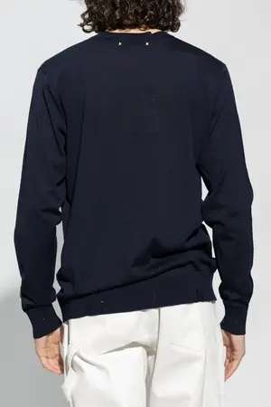 GOLDEN GOOSE Long-sleeved Crewneck Jumper With Logo Patch - Black