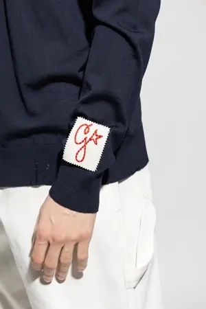 GOLDEN GOOSE Long-sleeved Crewneck Jumper With Logo Patch - Black