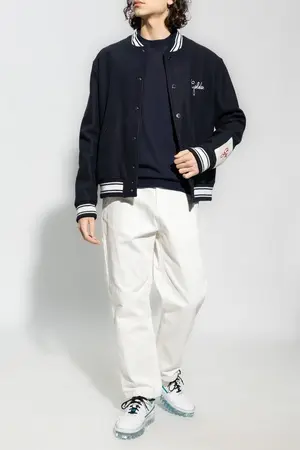 GOLDEN GOOSE Long-sleeved Crewneck Jumper With Logo Patch - Black