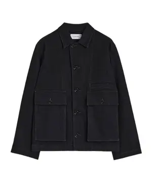 LEMAIRE Boxy Single-breasted Denim Jacket - Black