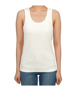 Moncler Sleeveless Ribbed Tank Top With Logo Detail