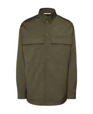 Valentino Garavani Logo Patch Drop-shoulder Overshirt - Black