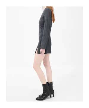 Our Legacy Long-sleeved Mini Dress With Pleated Detailing And Open Back