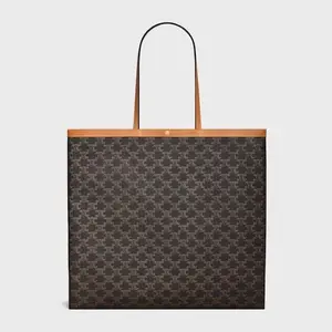 Celine Large Flat Shopper In Triomphe Canvas