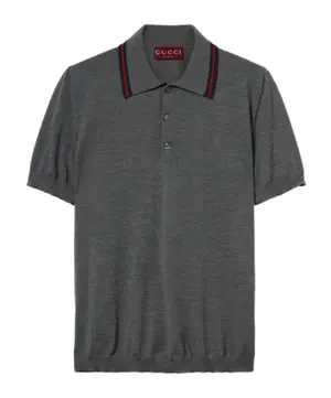 Gucci Stripe Collared Short-sleeve Polo Shirt