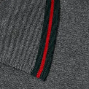 Gucci Stripe Collared Short-sleeve Polo Shirt