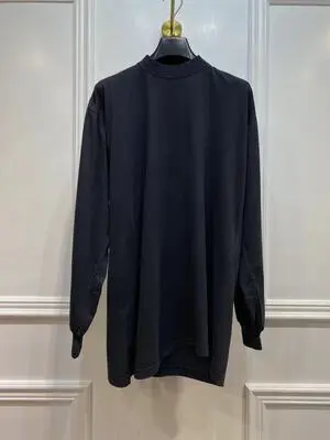 Balenciaga Logo Printed Long-sleeved Shirt - Black