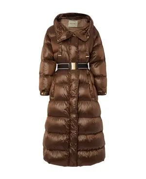 Max Mara Quilted Long Down Coat With Belt - No
